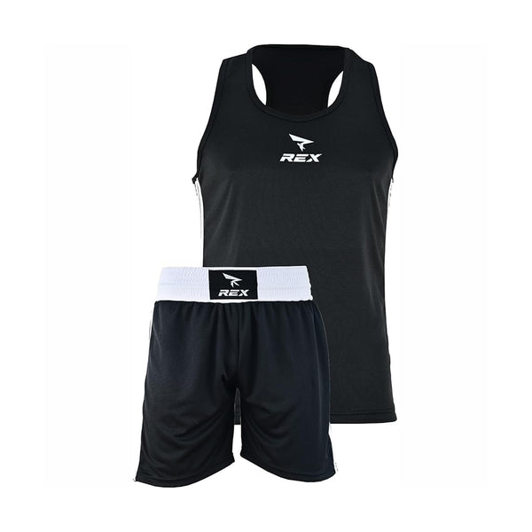 REX Black Boxing Shorts and Vest – UK Best Boxing Wears Store-rexboxinggear