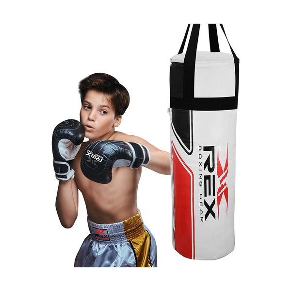 REX Boxing Kids White and Red Punching Bag Kit – UK Best Boxing Wears ...