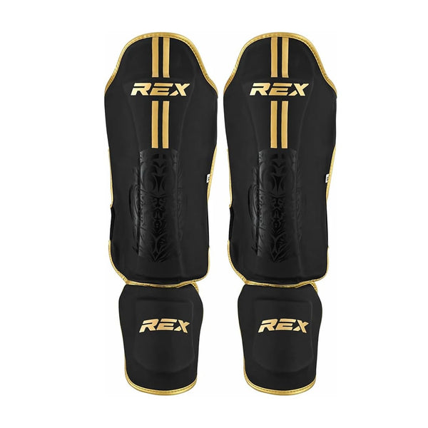 Rex Warrior Boxing Gold Muay Thai Shin Guards – UK Best Boxing Wears ...