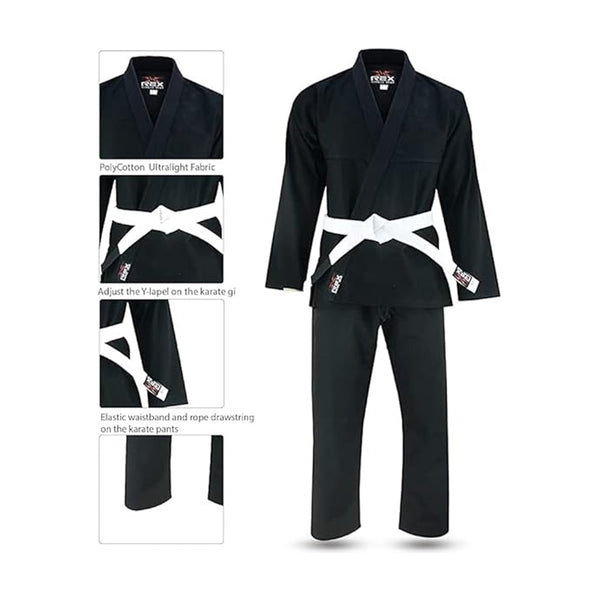 Rex Professional Black Karate Uniform – UK Best Boxing Wears Store ...